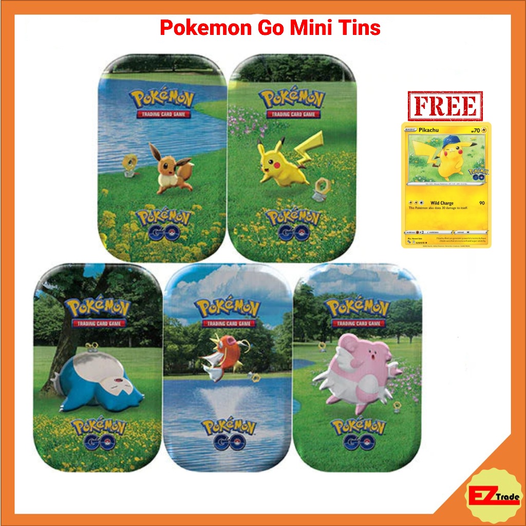 Pokemon TCG: Pokemon GO Mini Tins Pikachu, Eevee, Blissey, Magikarp ...