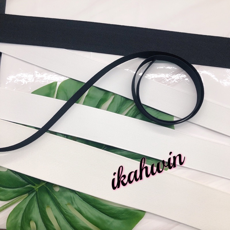 BLACK &White ELASTIC (1Meter) / GETAH Warna HITAM Putih (1 Meter ...