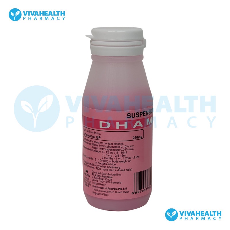Dhamol (paracetamol) suspension 250mg/5mL - 60ml | Shopee Singapore