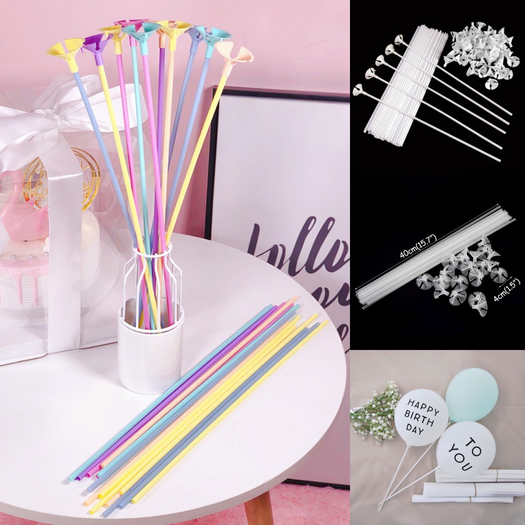 20PCS BIG STICK 40CM Balloon Holder with Cups For Latex Balloon ...