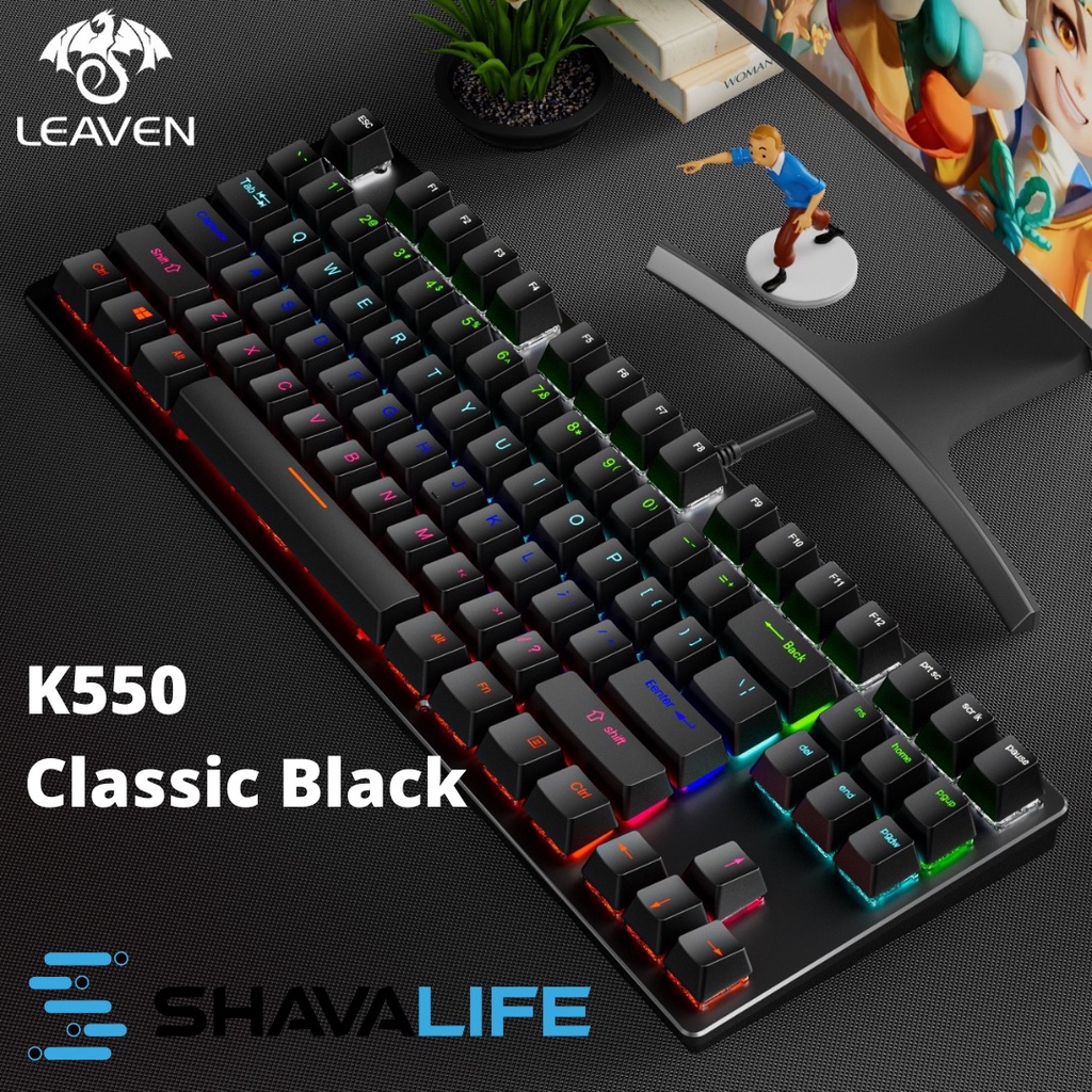 LEAVEN K550 Wired Mechanical Gaming Keyboard With Classic and Retro ...