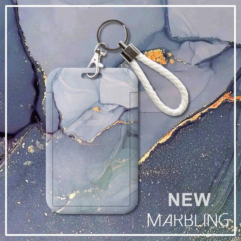 Marble texture card cover for student campus card case with lanyard ...