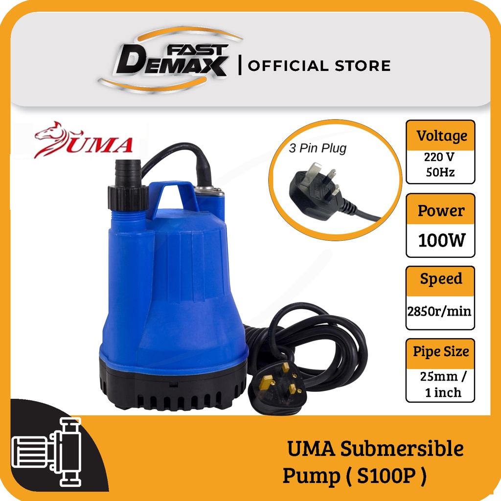 UMA Submersible Water Pump Clean Pool Garden Akuarium Kolam Pond Pam ...