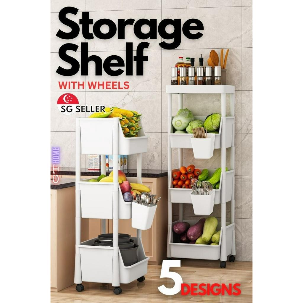 Ready stock Storage Rack / Box / Shelf / Push Trolly with Wheels Multi ...