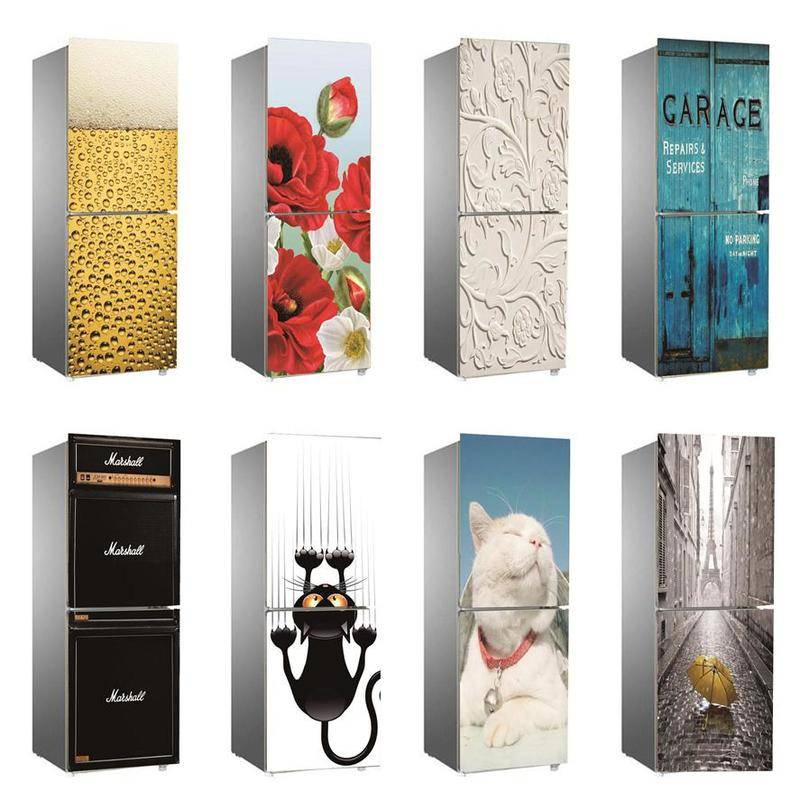Custom Size 3D Wallpaper On The Refrigerator Self Adhesive Wall Sticker ...