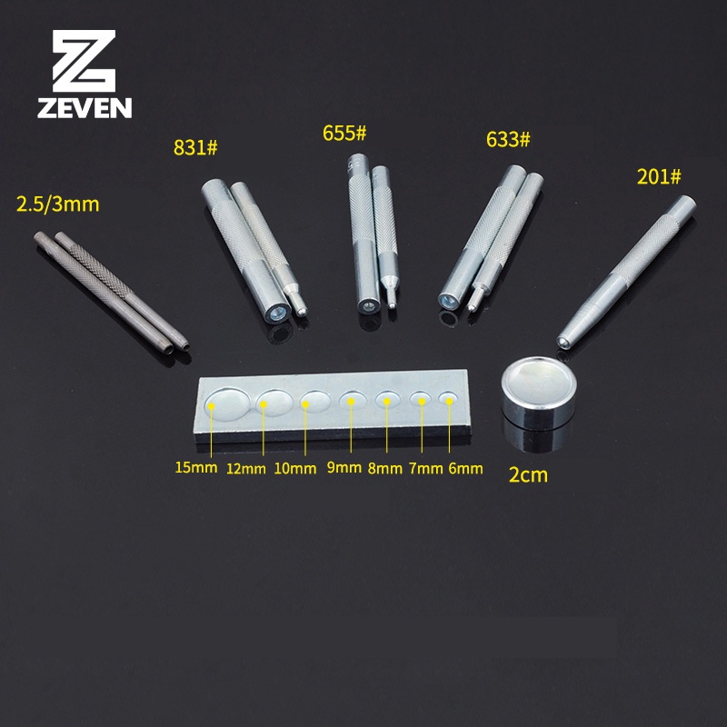 Metal DIY Leather Craft Tool Set Die Hole Punch Snap Fasteners Press Studs Rivet Setter Base Kit ...