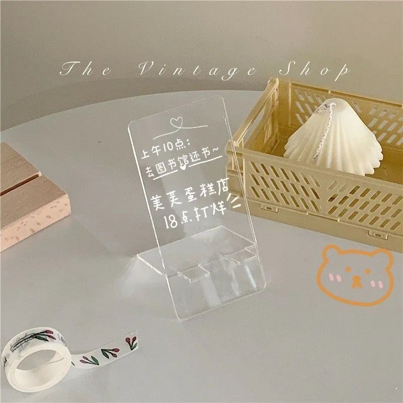 Ohaya丨3 in 1 Acrylic Desk Message Board for Sticky Note Transparent ...