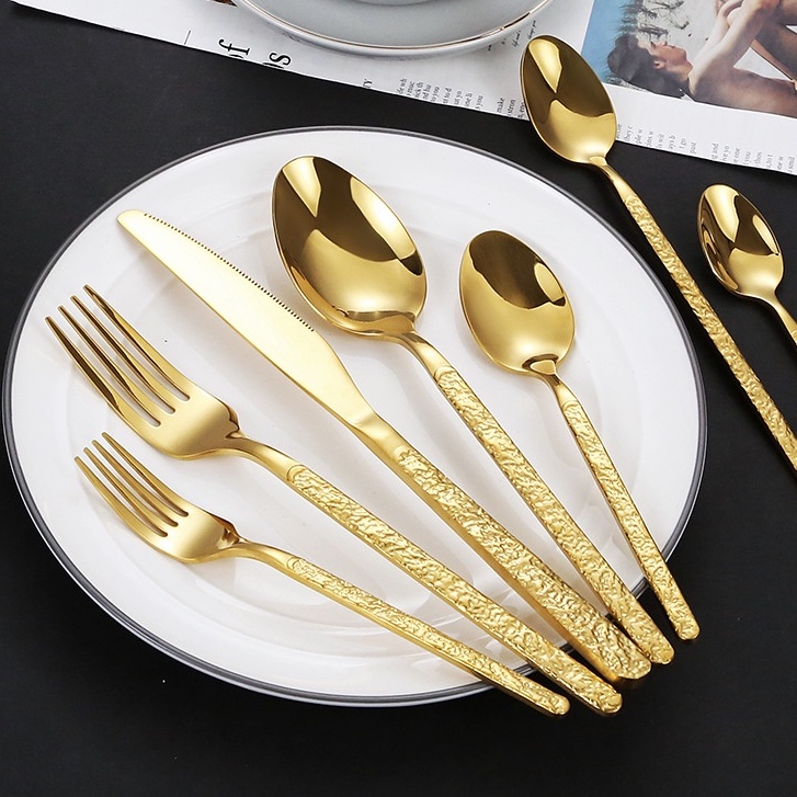 Luxury Cutlery Stainless Steel Spoon and Fork Set Western Tableware ...