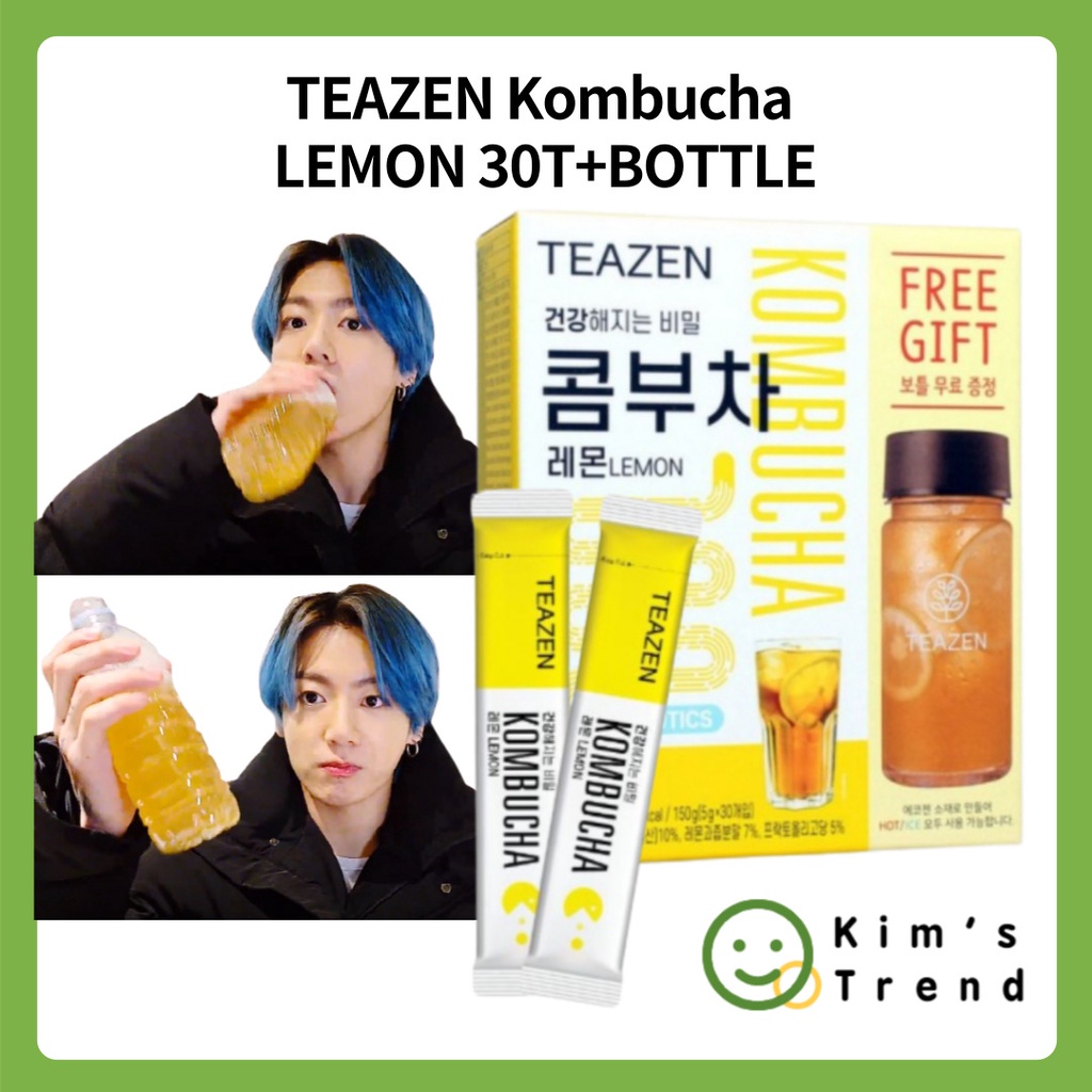[TEAZEN] BTS Jungkook's drink Kombucha LEMON (20T / 30T+BOTTLE ...