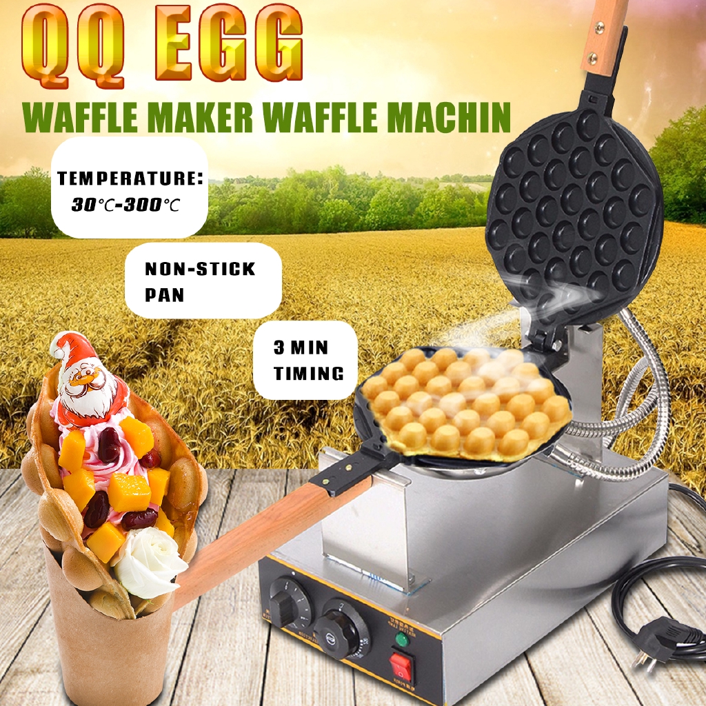 Non-stick 220V Commercial Electric Waffle Maker Waffle Baker Ice Cream ...