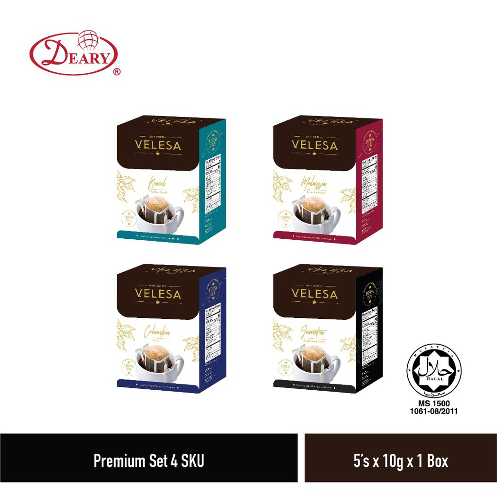 VELESA Drip Coffee Premium - Columbia/Sumatra Blend (5 Sachets x 1 Box ...