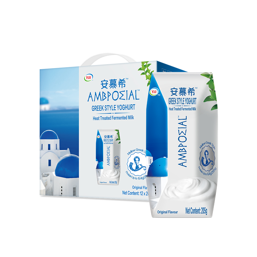 Ambrosial Greek Style Yoghurt Original (205G x 12) | Shopee Singapore