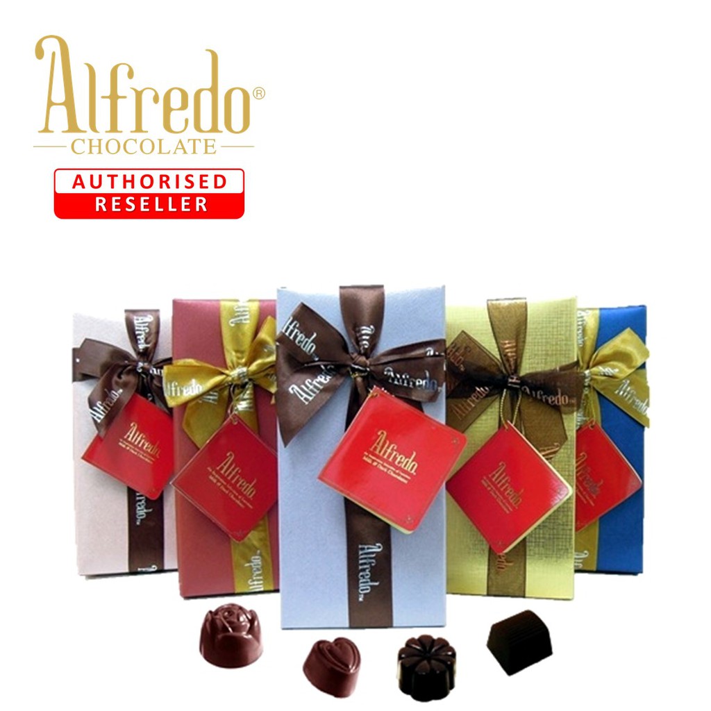 Alfredo Ribbon Box - Hazelnut Dark Chocolate (225g) | Shopee Singapore