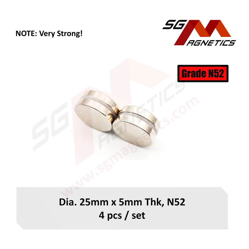 25x5mm N52 Magnet Neo VERY STRONG Magnets NdFeB Neodymium Disc Low N35 ...
