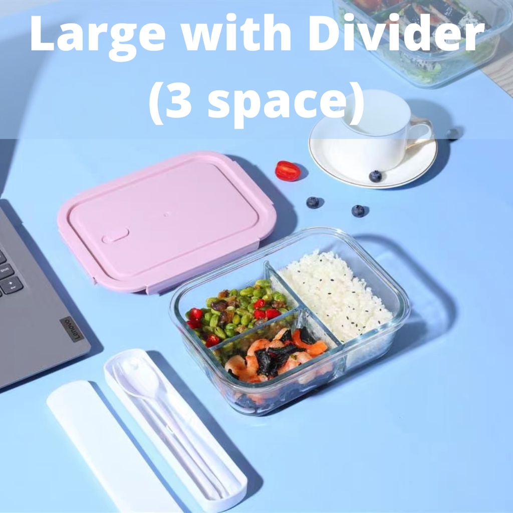 [Mix & Match] Glass Food Container 3 Size 410ml 680ml 1040ml | Shopee ...