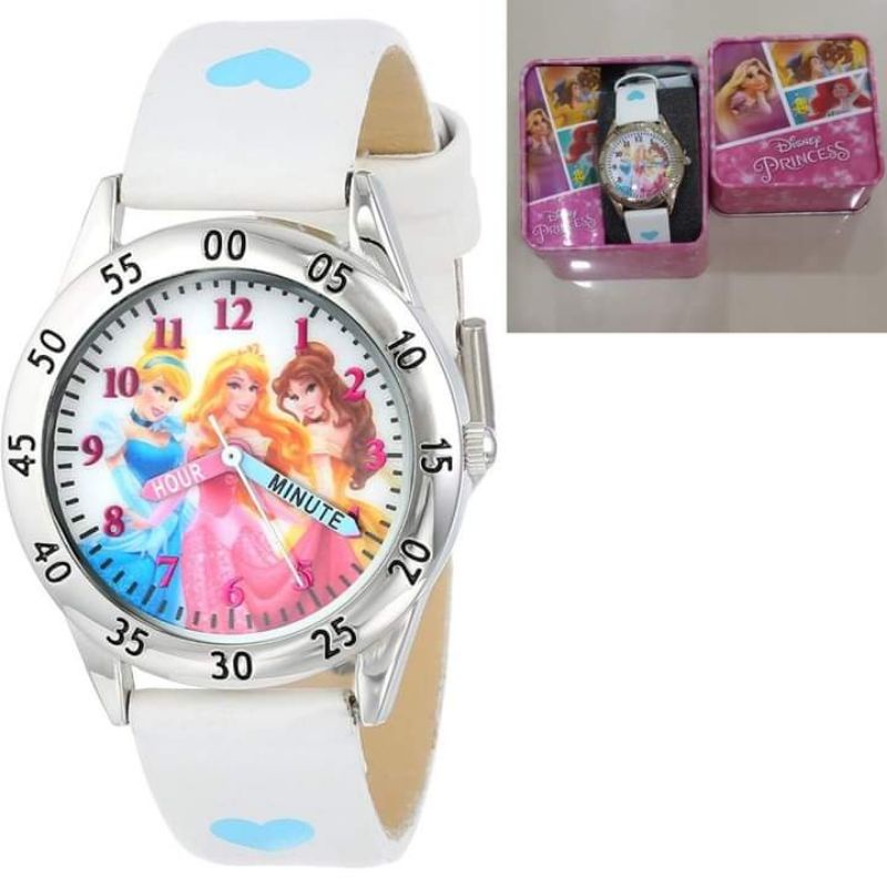 Authentic Disney Kids Princess Time Teacher Watch with White or Pink ...