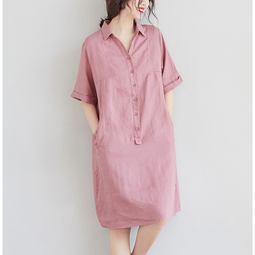 Ancient German linen dress with 2 diagonal pockets, soft and cool linen ...