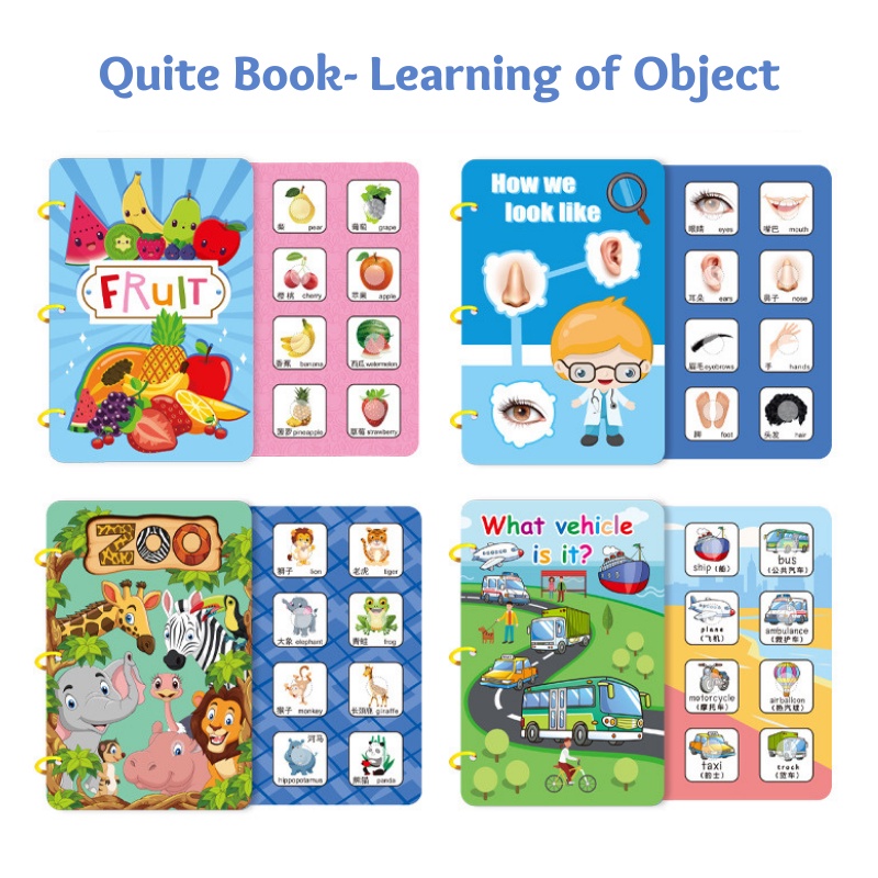 Early Learning Bilingual DIY Quiet Book Activity Book / Busy Book for ...