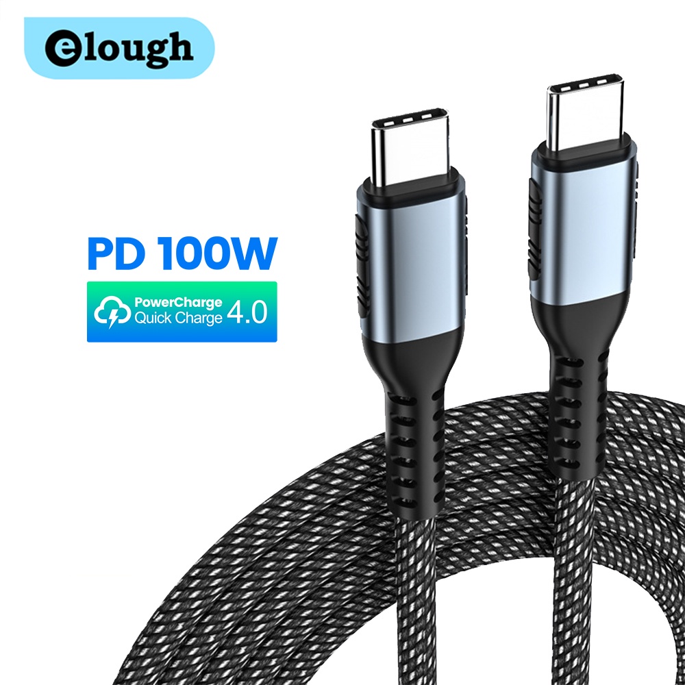 Elough 60W/100W Type C to Type C Cable Quick Charge QC4.0 3.0 PD Type C ...