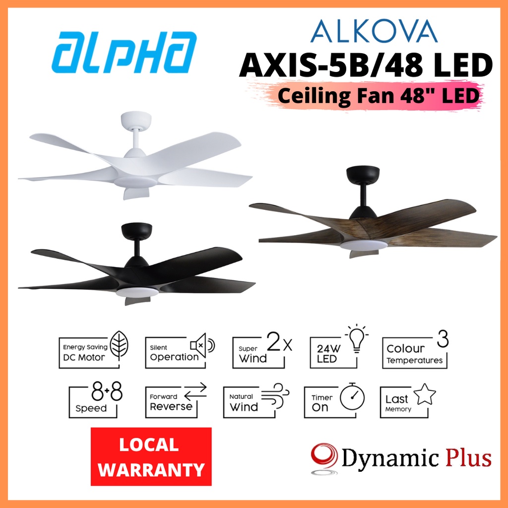 ALPHA ALKOVA AXIS-5B/48 LED CEILING FAN | Shopee Singapore