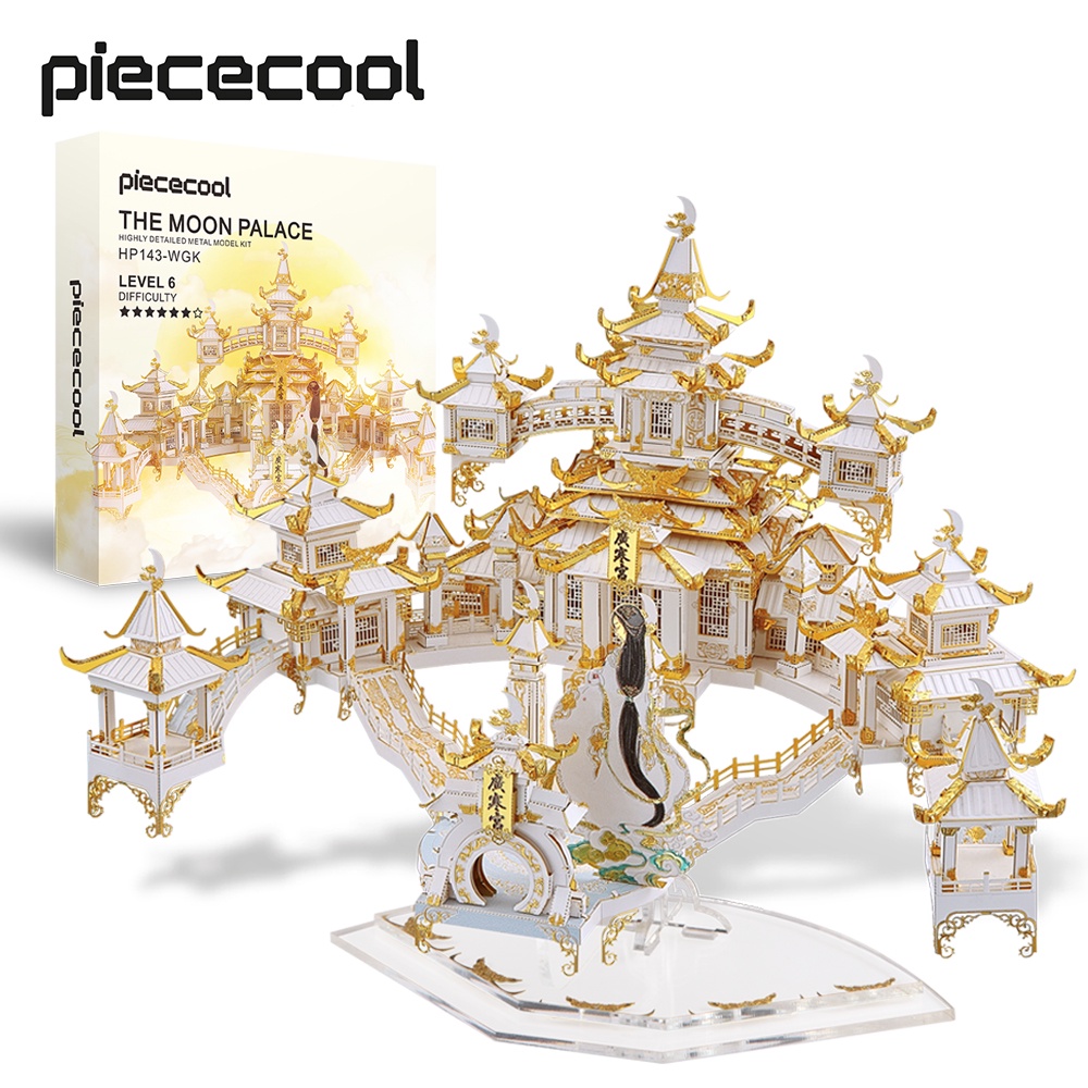 Piececool 3D Metal Puzzles-The Moon Palace Building Blocks Model Kits ...