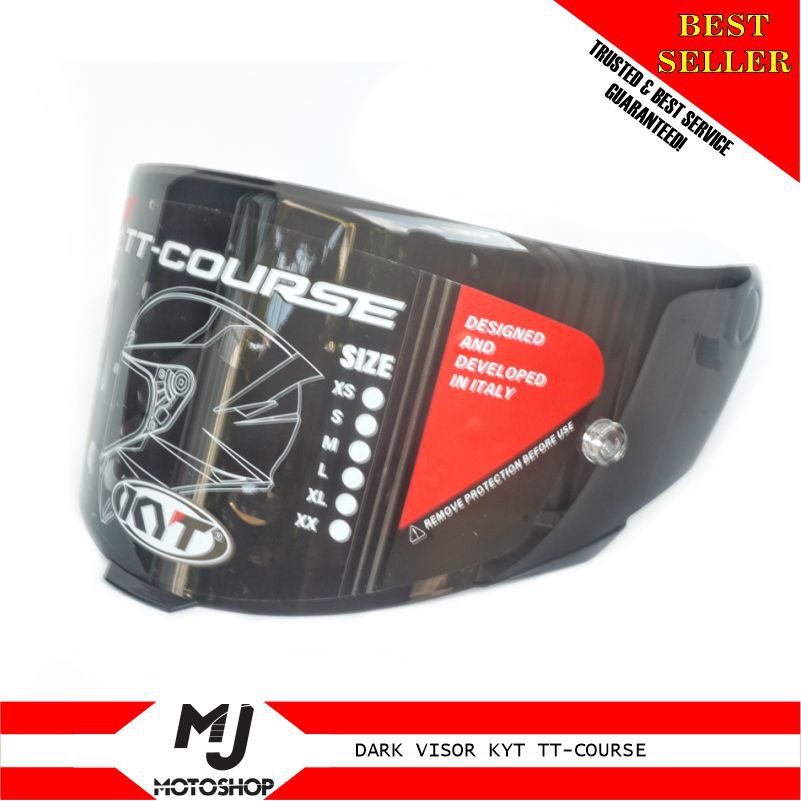 HITAM Dark VISOR Black For KYT TT-COURSE ORIGINAL (FLAT VISOR PINLOCK ...