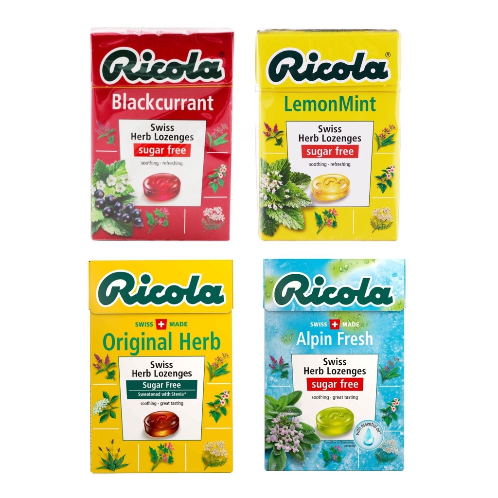 Ricola 40g Sugar-Free Candy - Glacier Fresh, Mountain Mint, Original Lemon, Orange Flavor Mints ...