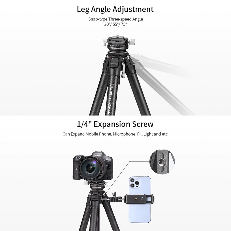Ulanzi & COMAN Zero-Y Travel Tripod (Zero Y Carbon Fibre / Fiber ...