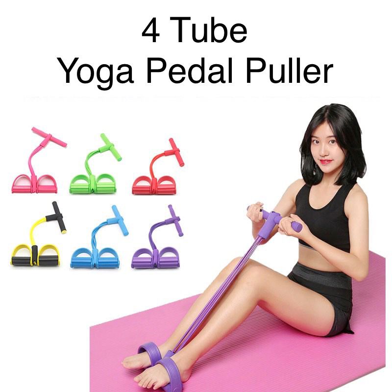4 Tube Yoga Pedal Pull Pulled Puller Multifunction Leg Foot Sit Up ...