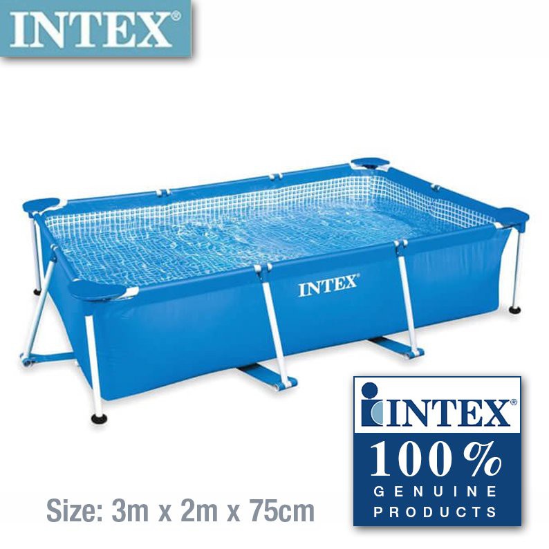 INTEX Rectangular Frame Pool 3m x 2m x 75cm | Shopee Singapore