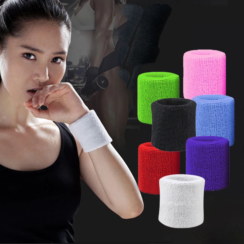 🔥SG STOCK🔥 1pc Sport Wristband Sweatband Cotton Hand Band For Gym ...
