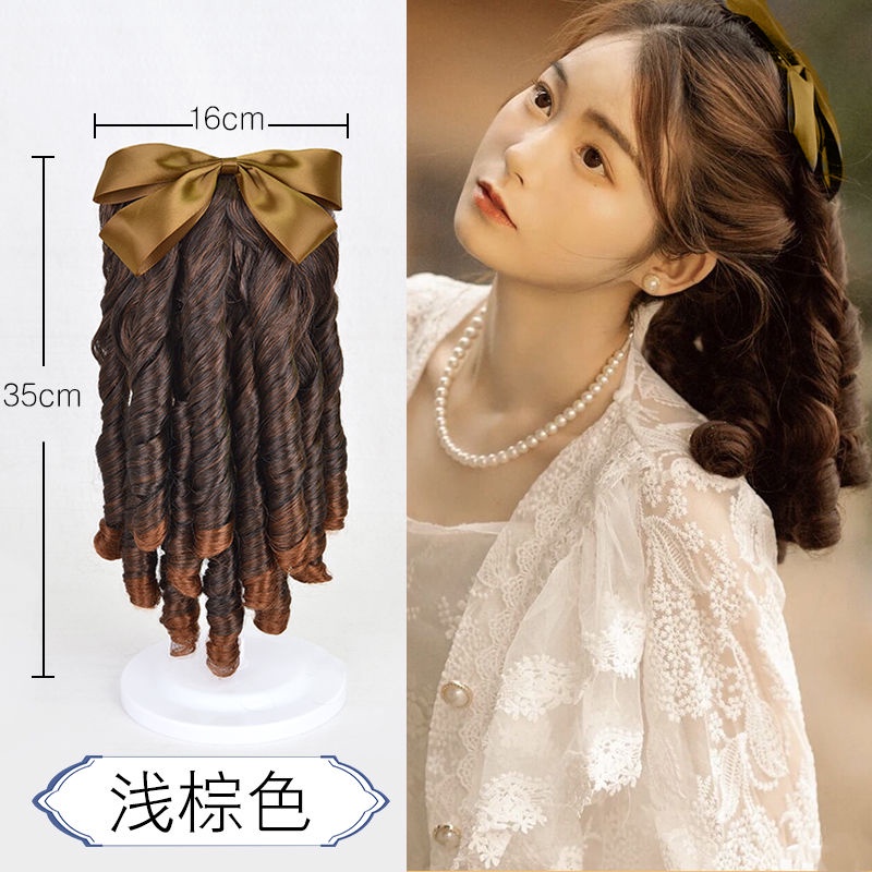【现货】Vintage cheongsam hairstyle, hand pushed wavy fake bangs, Republic ...