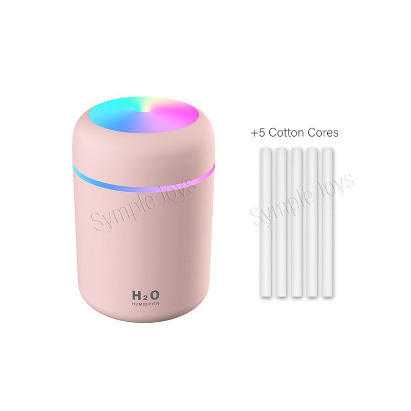 300ml Portable Mini Air Humidifier USB Diffuser Purifier With LED Night ...