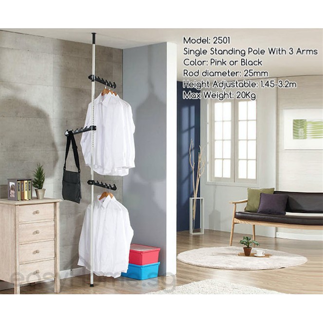 Easyhome.sg ALL Korean Standing Pole Clothes Rack - Coat Stand Drying ...