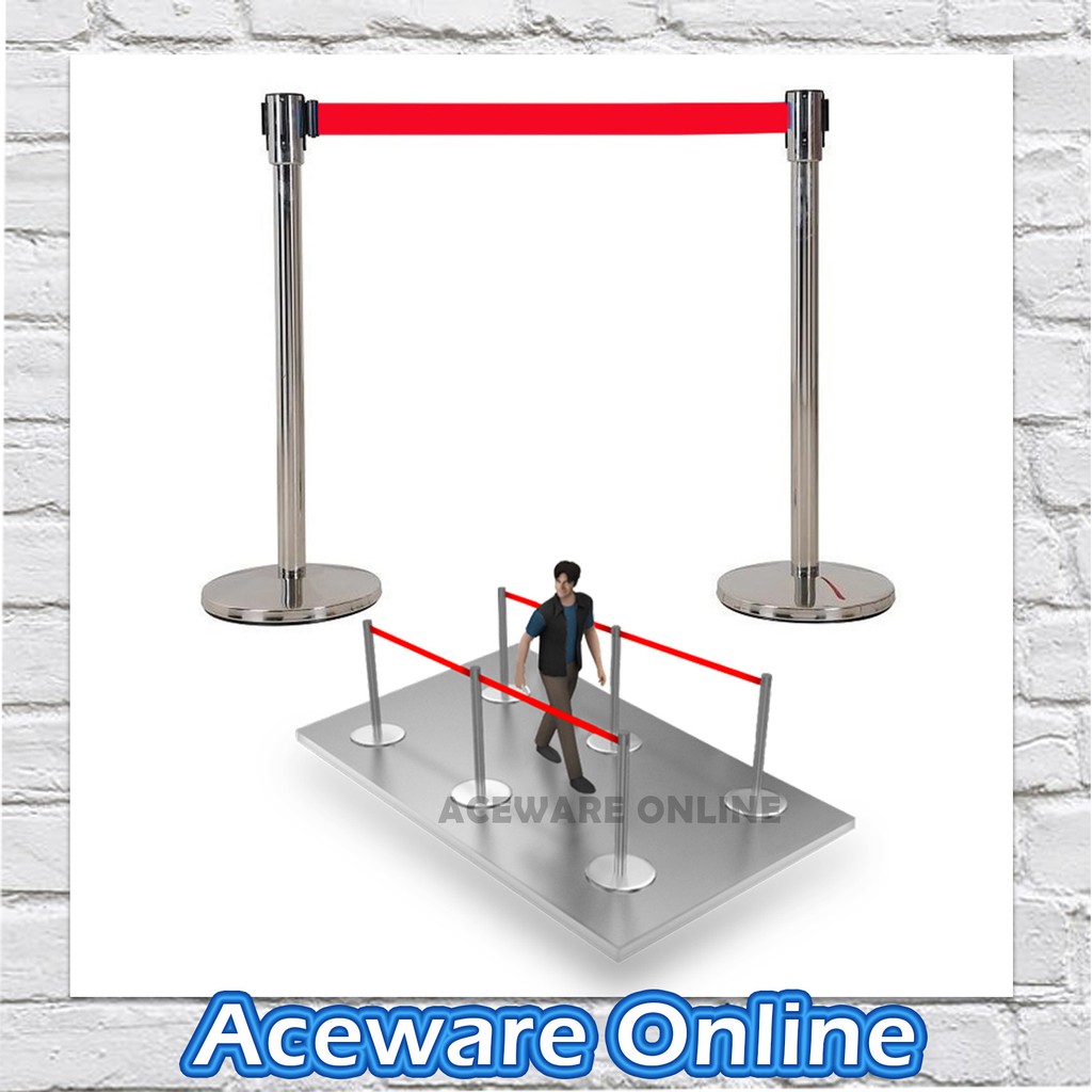 QUEUE UP Q STAND RETRACTABLE RED BELT | Shopee Singapore