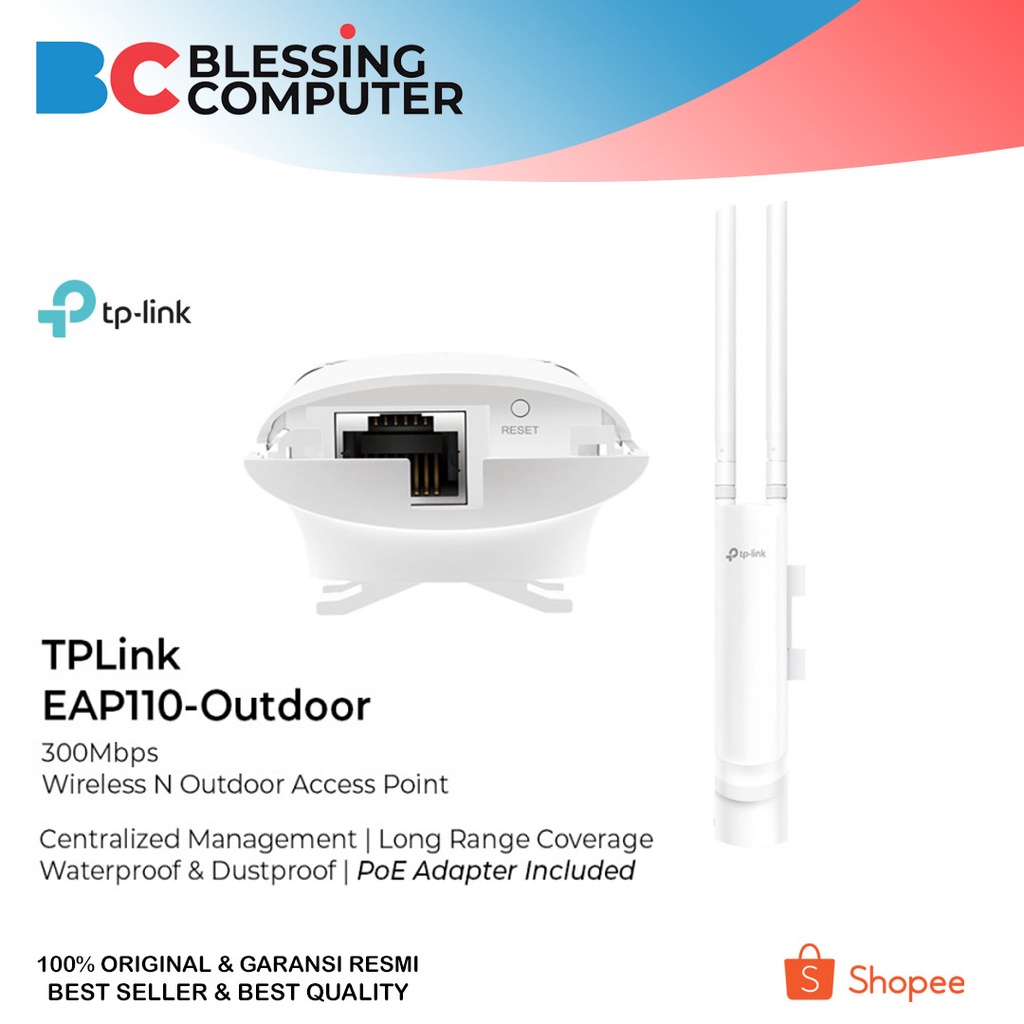 TPLink EAP110 Outdoor Wireless N Outdoor Access Point 300 Mbps | Shopee ...