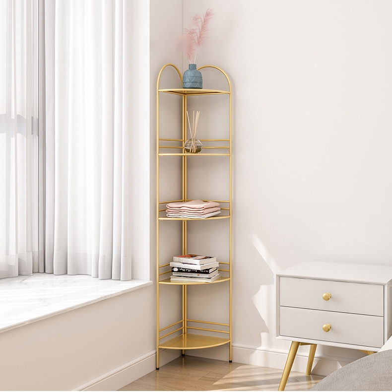 Display shelf Nordic shelf bedroom triangle storage rack iron bedside ...