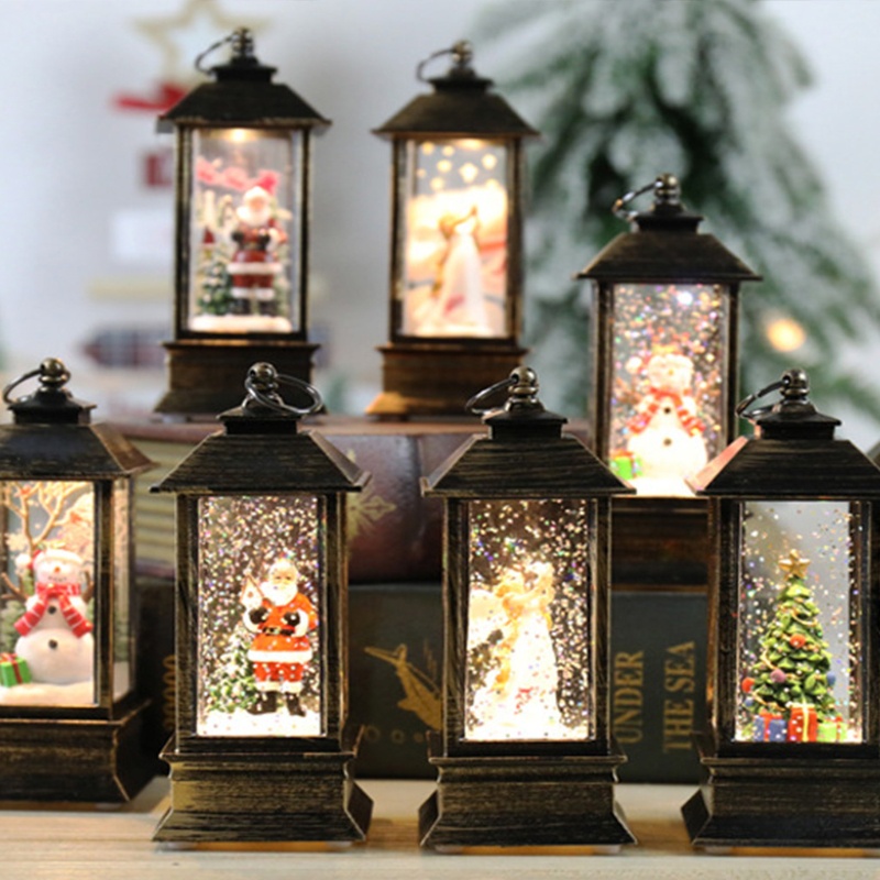gon Christmas Snow Globe Lantern Battery Operated LED Light Water ...