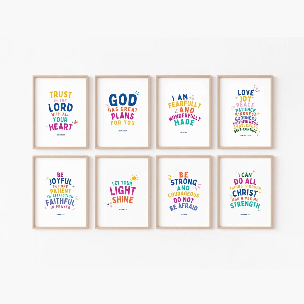 Kids Bible Verse Scripture Poster Church Sunday School Decor Christian ...