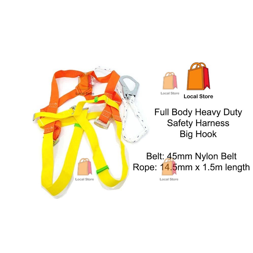 [ 1 UNIT ] Full Body Heavy Duty Safety Harness With Big Hook Full Vest ...