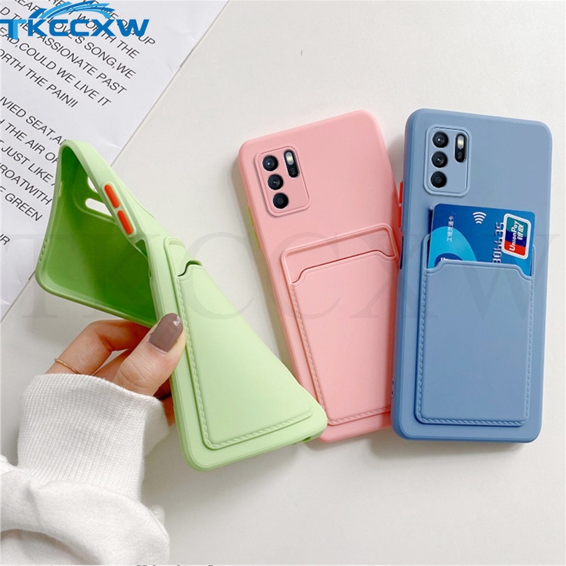 OPPO A95 A94 F19S F19 Pro+ Casing Luxury Wallet Silicone Card Holder ...