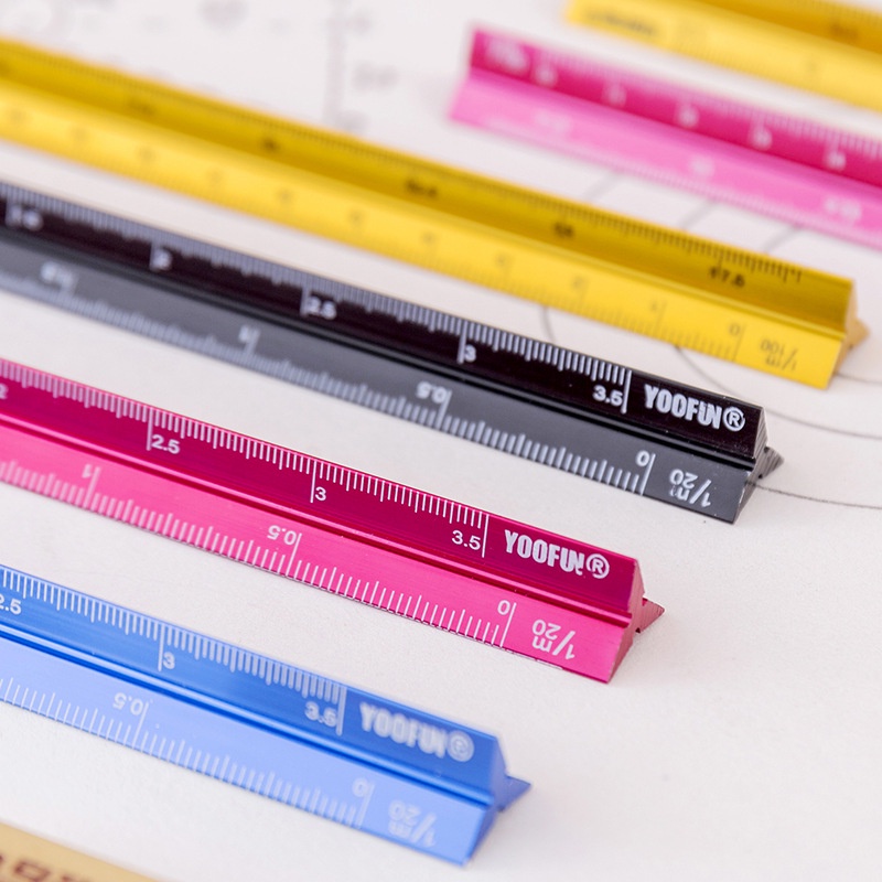 Solid Color Aluminum Ruler Mitsubishi Scale Multifunctional 15cm ...