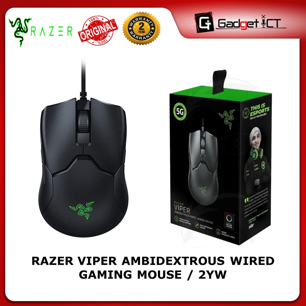 RAZER VIPER AMBIDEXTROUS WIRED GAMING MOUSE / 2YW | Shopee Singapore