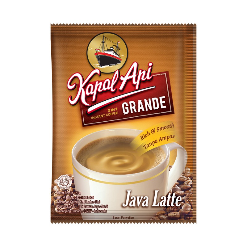 Kapal Api Grande Java Latte Sogan (10 Sachets x 20 Grams) | Shopee ...