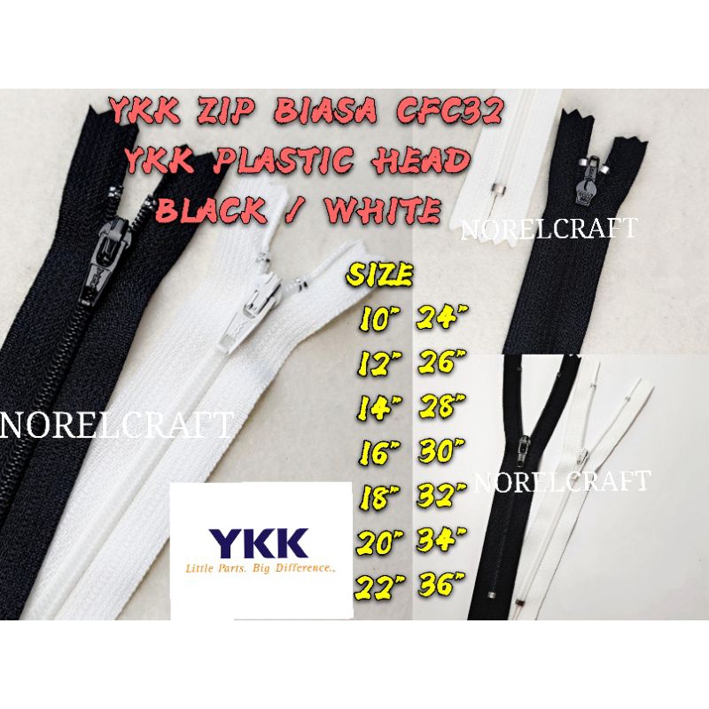 [1PC] 6"-36" CFC-32 YKK ZIP BIASA/ YKK NORMAL ZIP/YKK ZIP KAIN BIASA ...