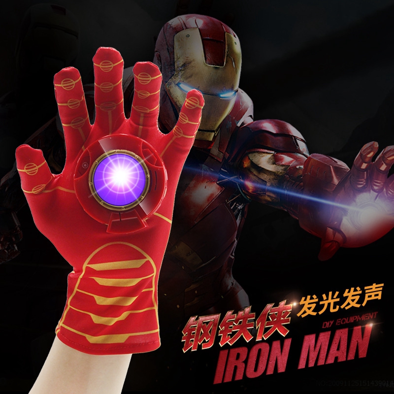 The Avengers Iron Man Left Hand Gloves with Light + Sound Cosplay Gift ...