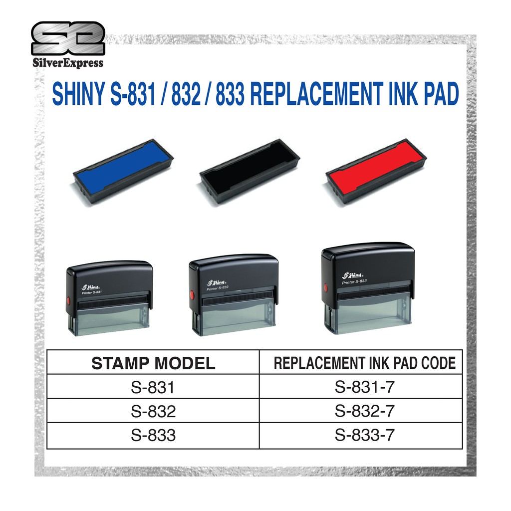Shiny Replacement Ink Pad S-831-7 / S-832-7 / S-833-7 / 1 color / shiny ...