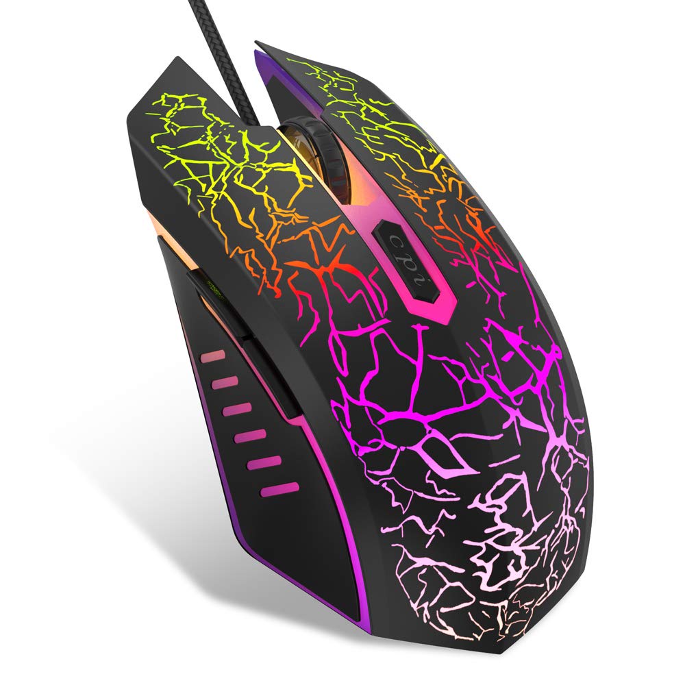 VersionTECH. RGB Gaming Mouse, Ergonomic USB Wired Optical Mouse Mice with 7 Colors LED ...