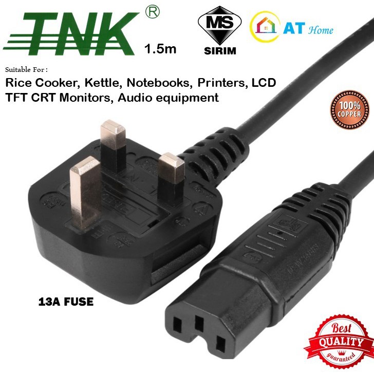 TNK Rice Cooker Kettle Printer 3 Pin AC Power Cord Cable (Sirim ...