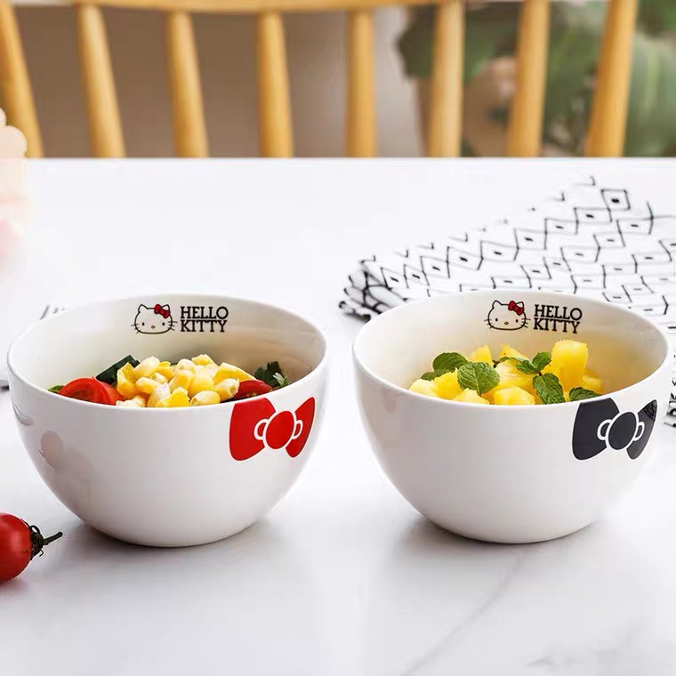 Hello Kitty Ceramic Tableware / Couple Bowl / Breakfast Bowl Set ...